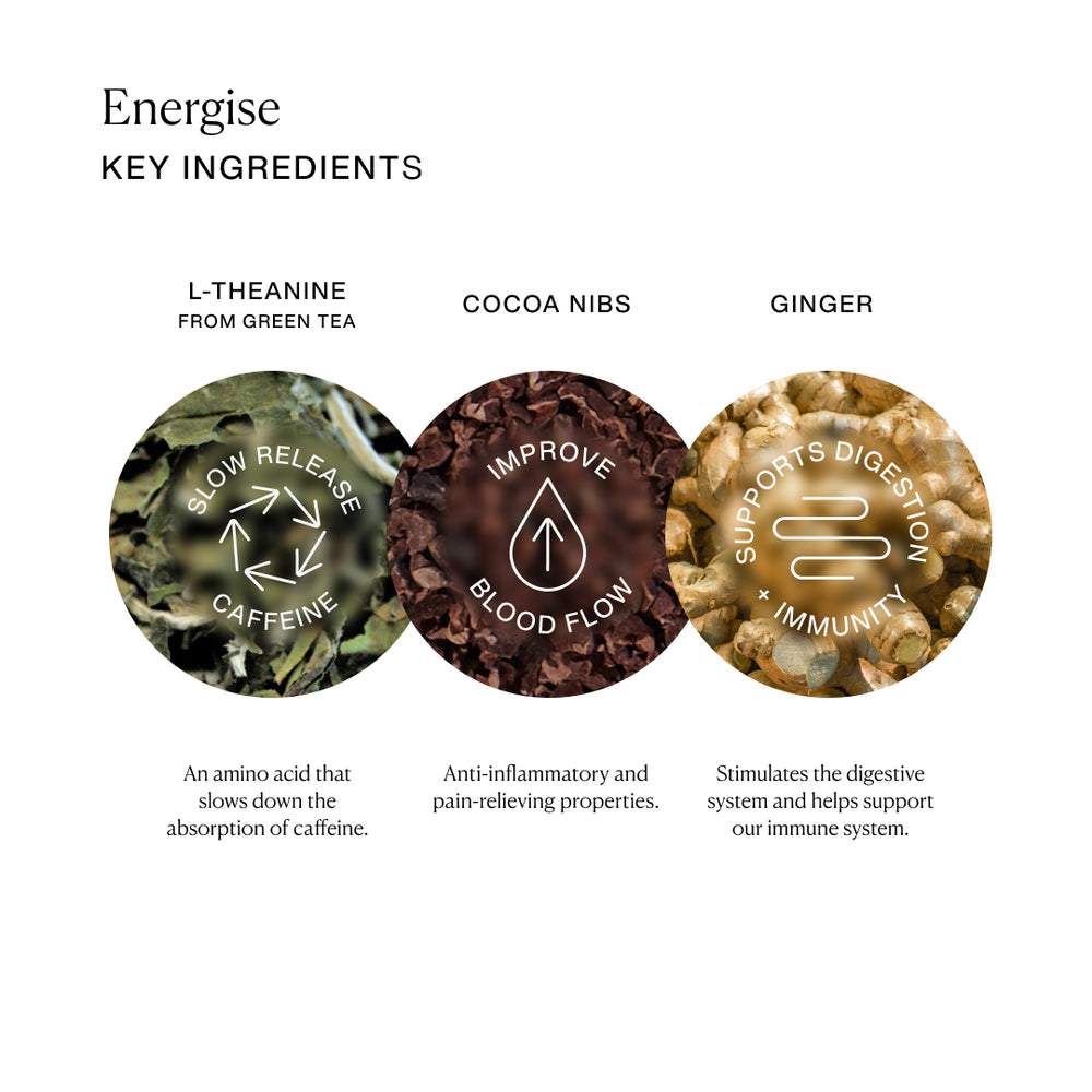 Energise Tea | Green Tea With Cocoa Nibs | Mission Drinks